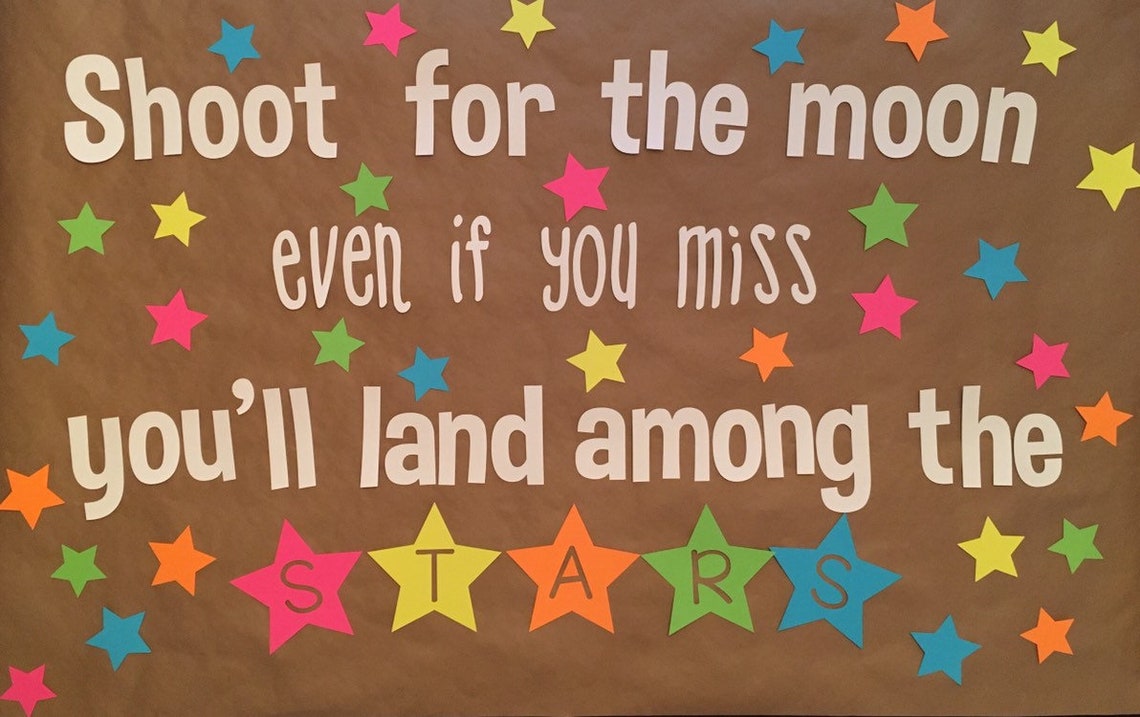 Shoot for the Moon Bulletin Board Paper Letters Teacher | Etsy