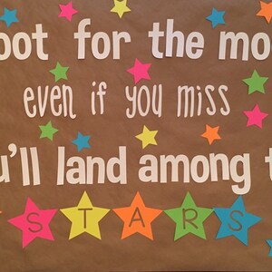 Shoot for the Moon Bulletin Board Paper Letters Teacher - Etsy