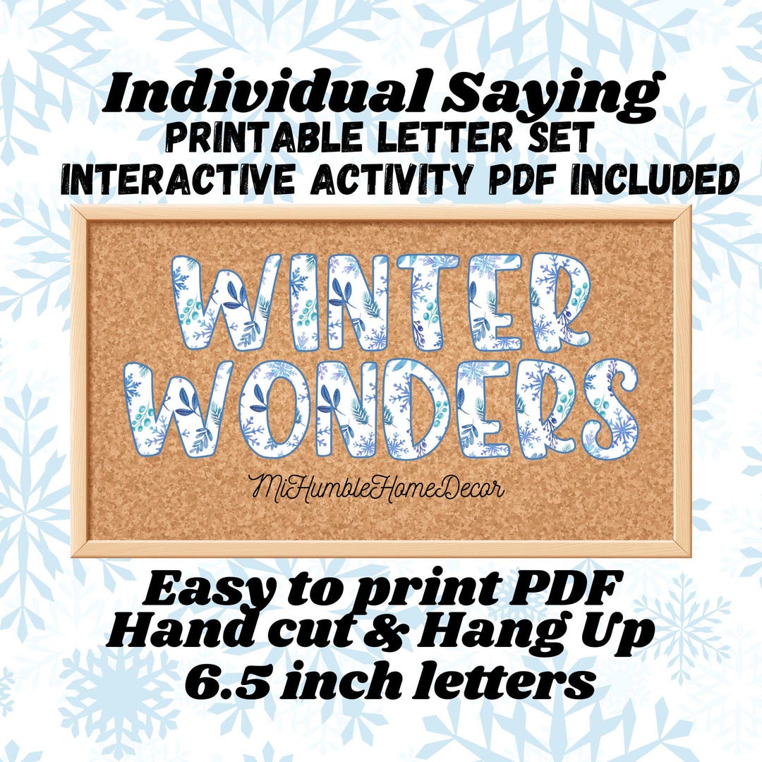 January Bulletin Board Decor | Winter Wonders Bulletin Board Letters ...