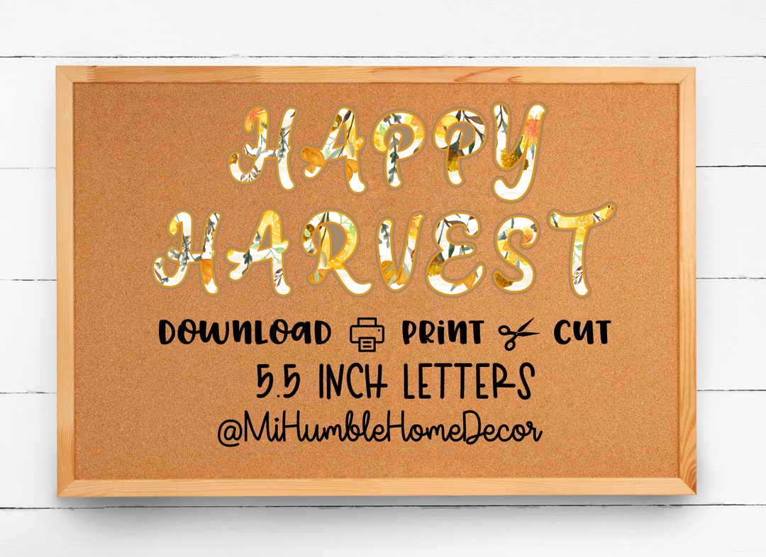 Happy Harvest Digital Download, Easy Fall Decor, Autumn Decorations ...