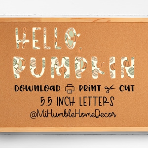 Hello Pumpkin Digital Download, Easy Fall Decor, Autumn Decorations ...