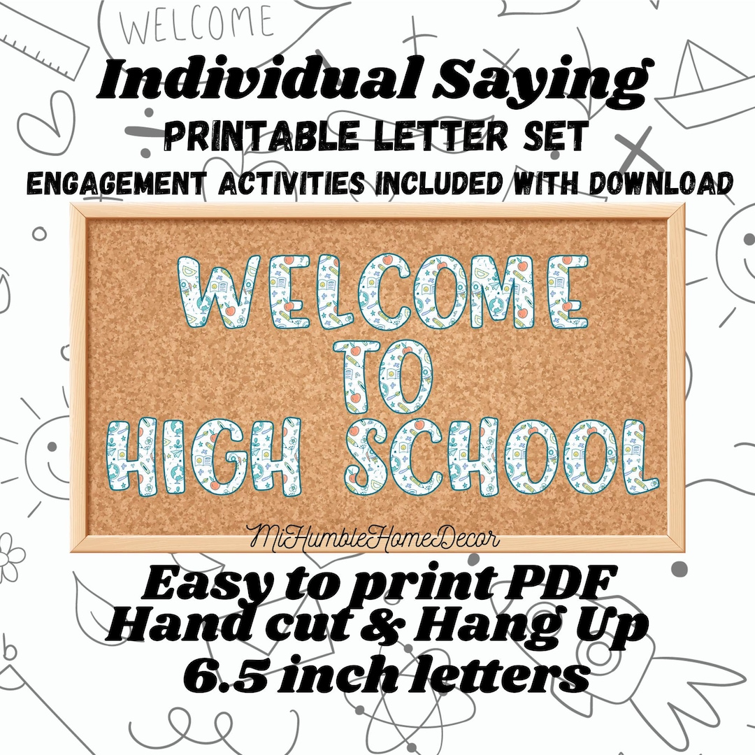 Printable Bulletin Board Kit – Welcome to High School | Classroom Decor ...