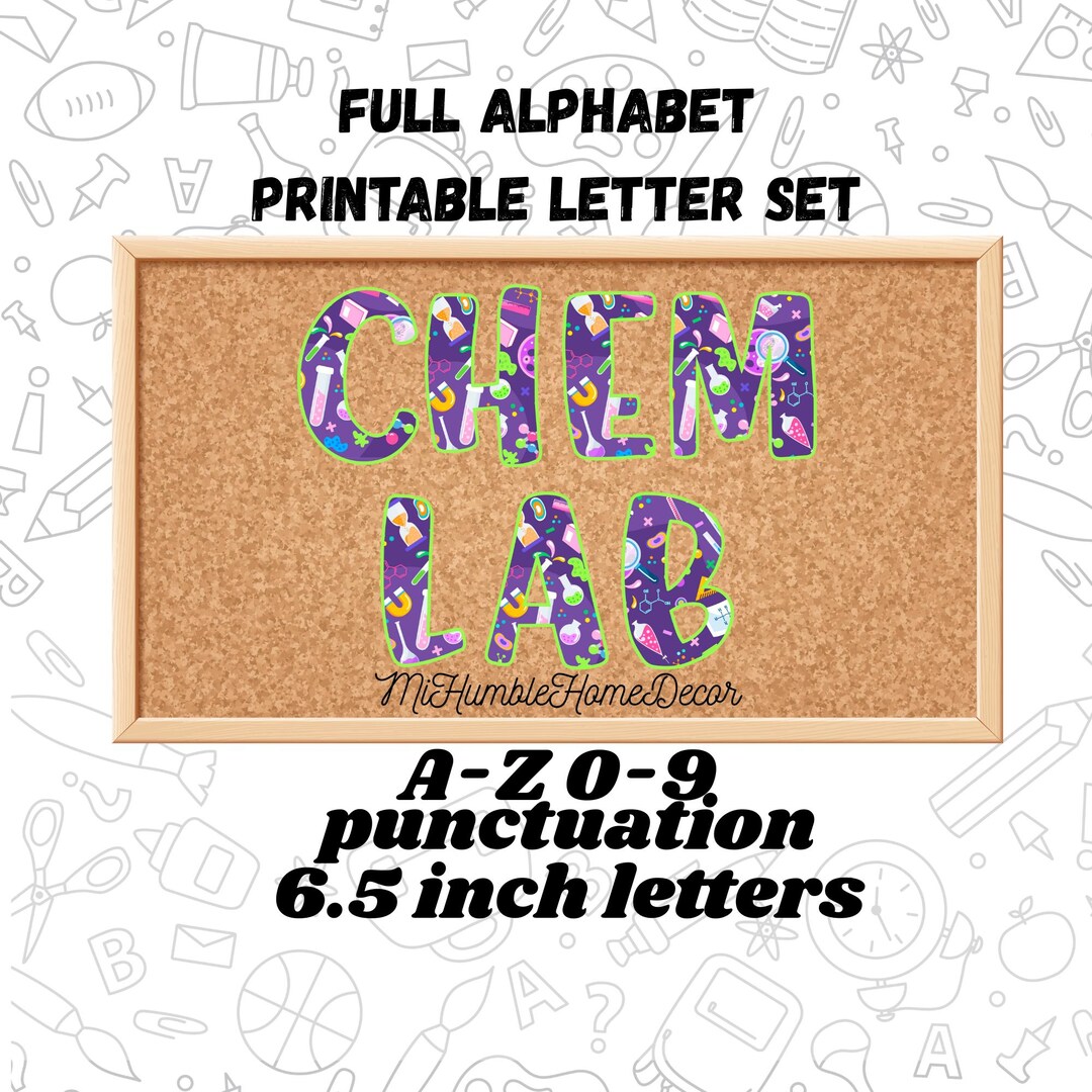 Letras de ciencias imprimibles en PDF / Alfabeto, números y puntuación ...