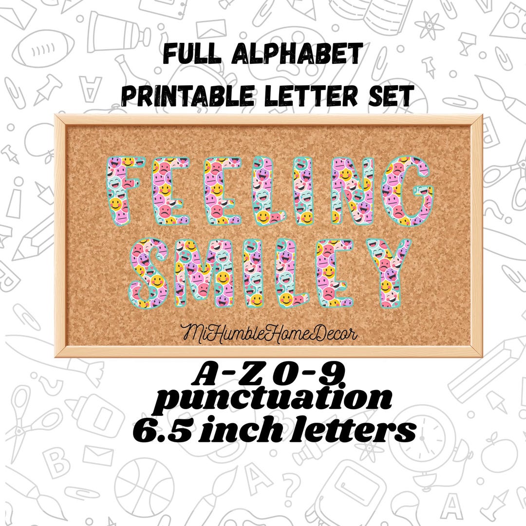 Printable Emoji Alphabet Letters – Fun Smiley Face Classroom Décor ...