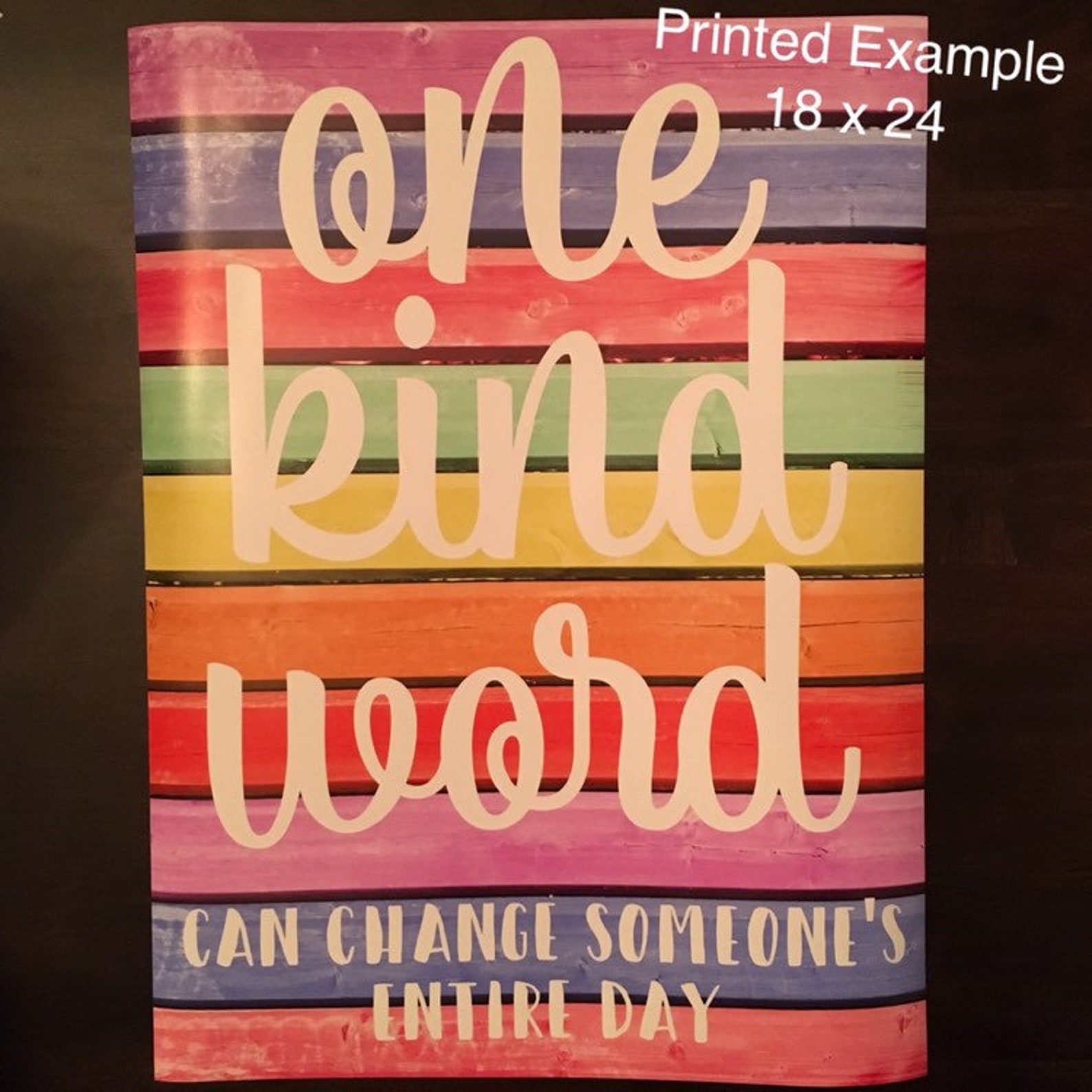 Classroom Poster One Kind Word Kindness Digital Poster - Etsy