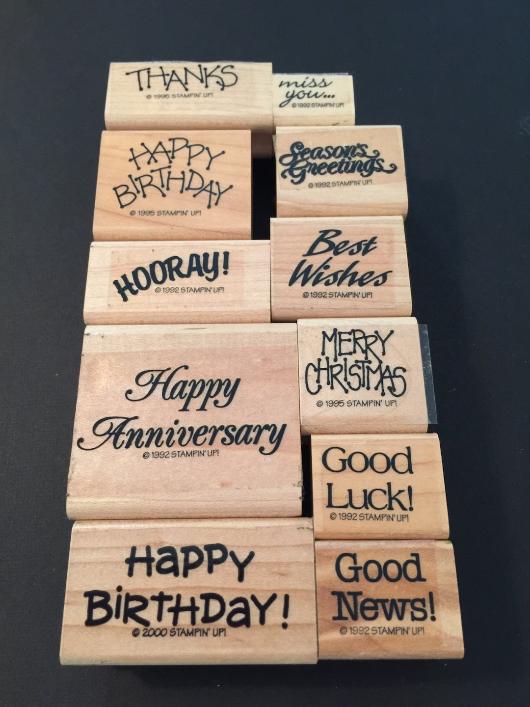 Stampin' Up! Sentiments Assortment Set 11 Rubber Wood Mounted Stamp ...