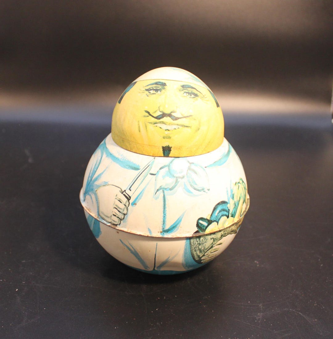 Roly Poly Tin chef by Chein Industries of NJ. Dated 1980. Tobacco ...