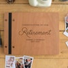 Personalized Retirement Book Wooden Guest Book With Custom Engraved ...