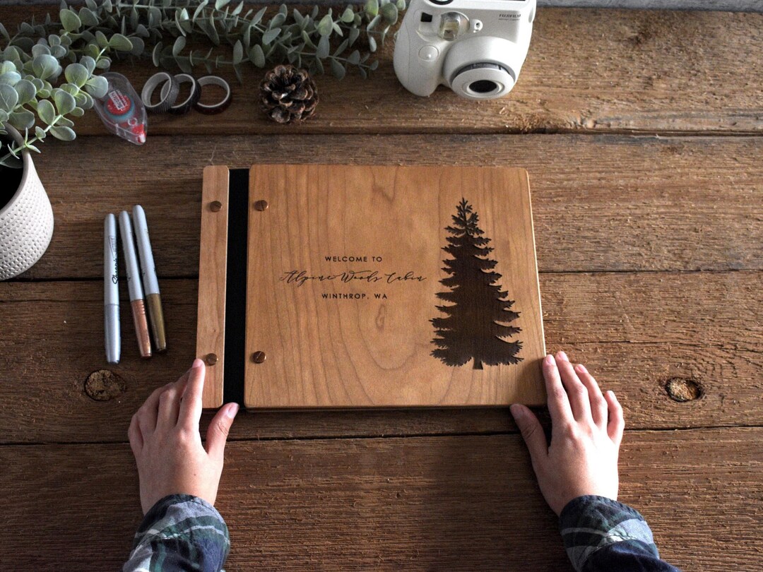 Pine Tree Guest Book for Airbnb Cabins Lodge & Vacation Rental Welcome ...