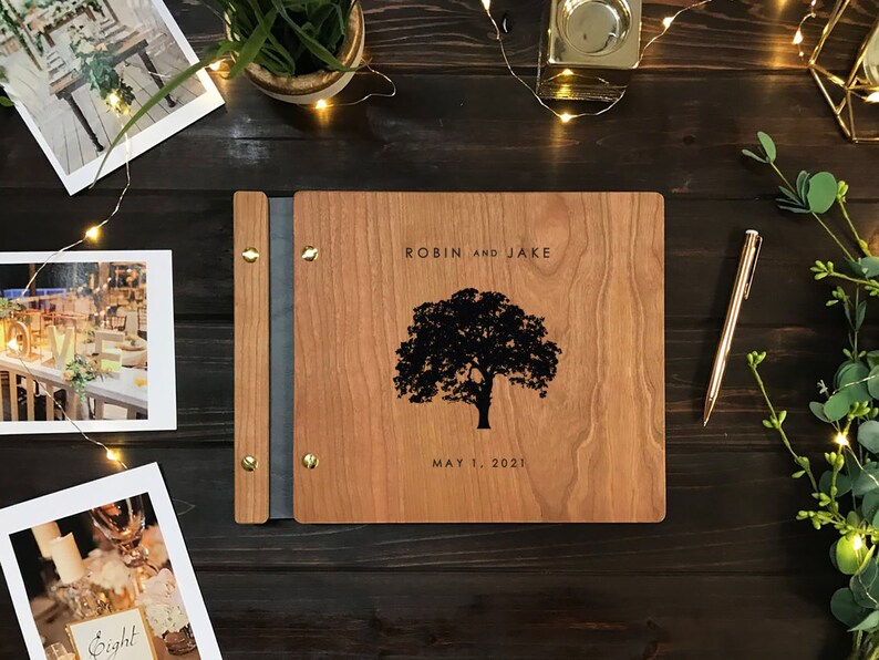 Oak Tree Wedding Guest Book Wood Guest Book Guest Book - Etsy