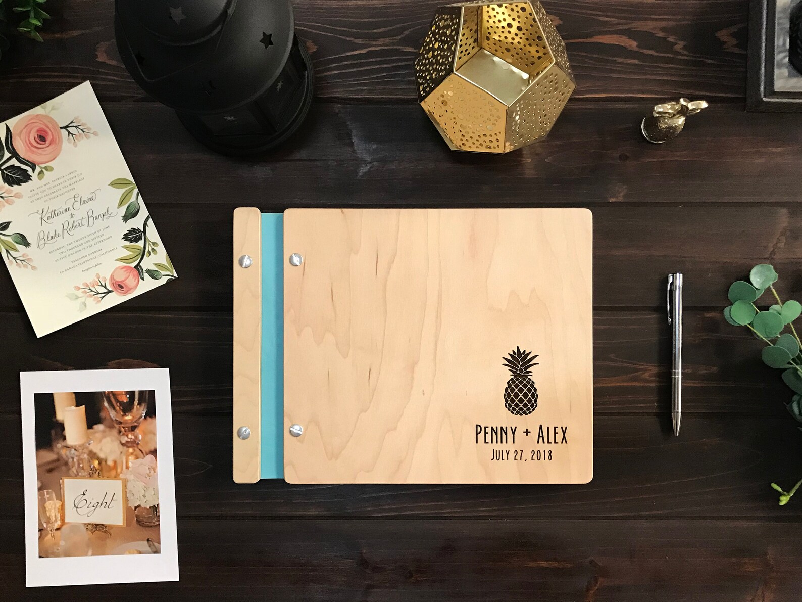 Pineapple Guest Book Tropical Wedding Guestbook Hawaiian - Etsy