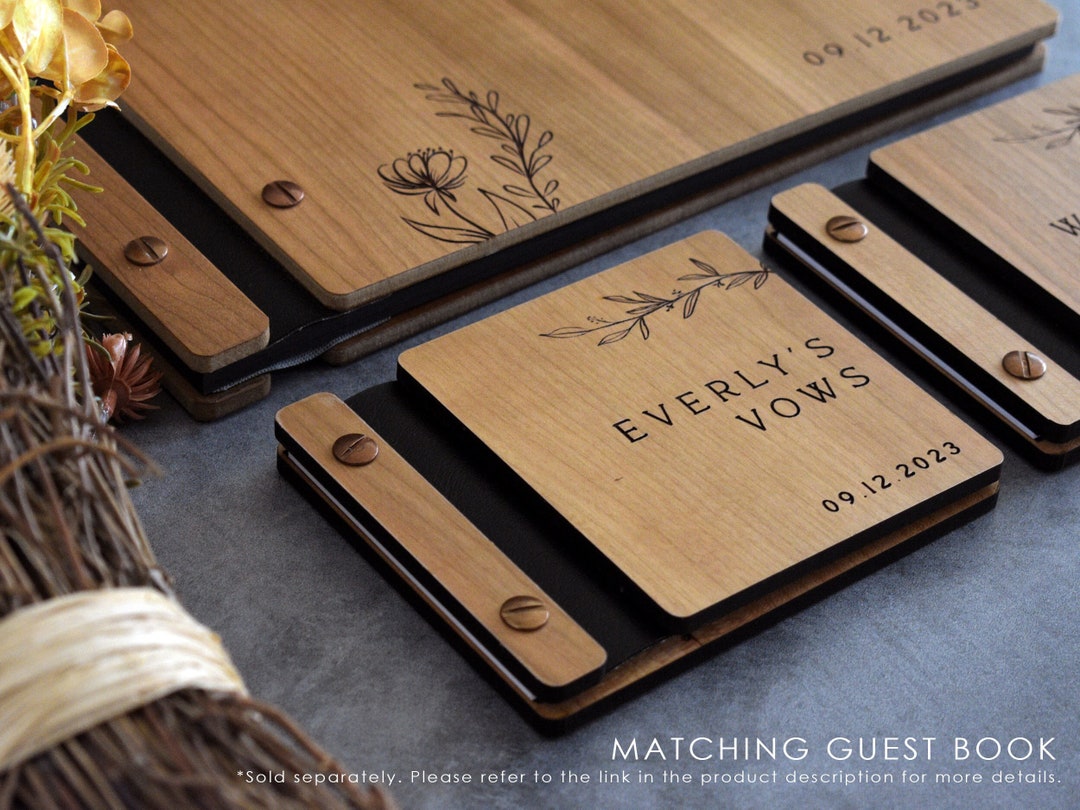 Wedding Wooden Vow Books, Wedding Gift, Booklets for Bride and Groom ...