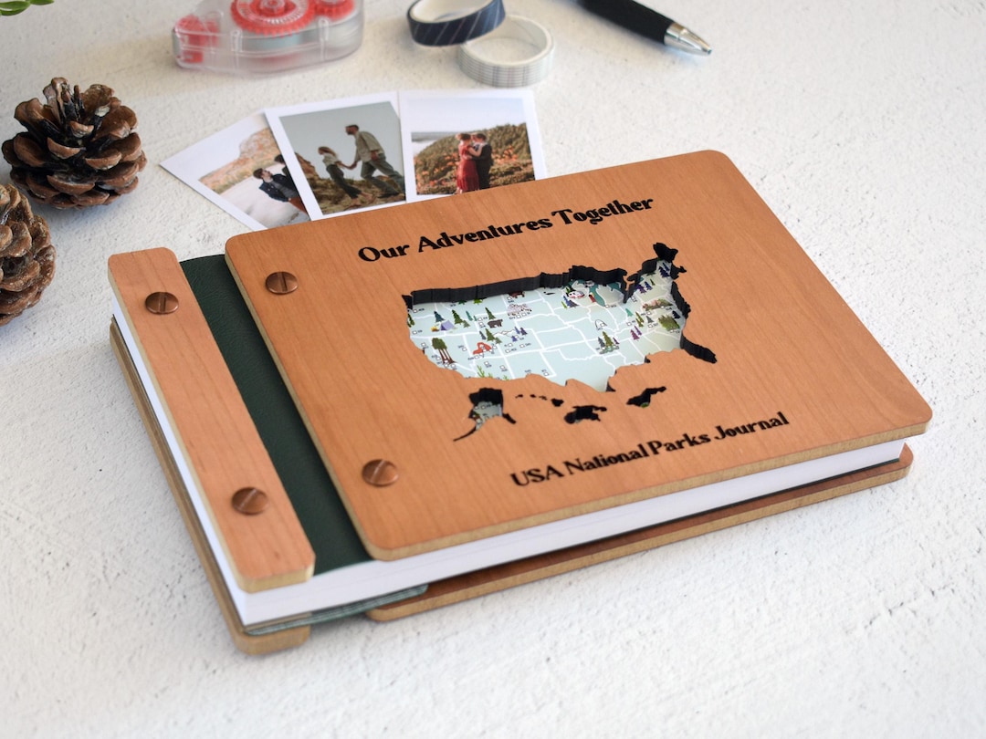 USA National Park Map Adventure Book, National Park Sign, Wooden ...