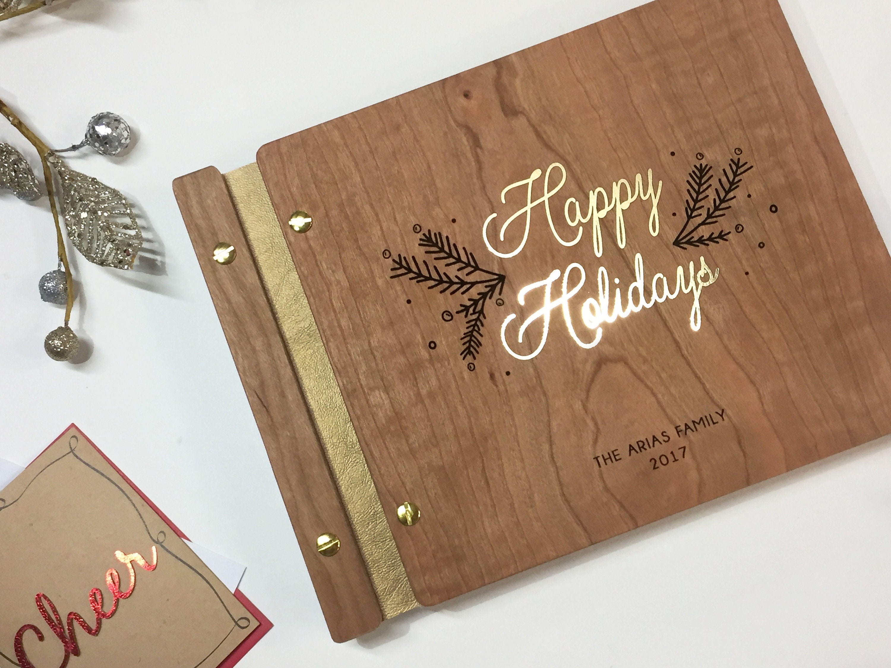 Christmas Photo Album Holiday Scrapbook Gifts for Her Gold - Etsy