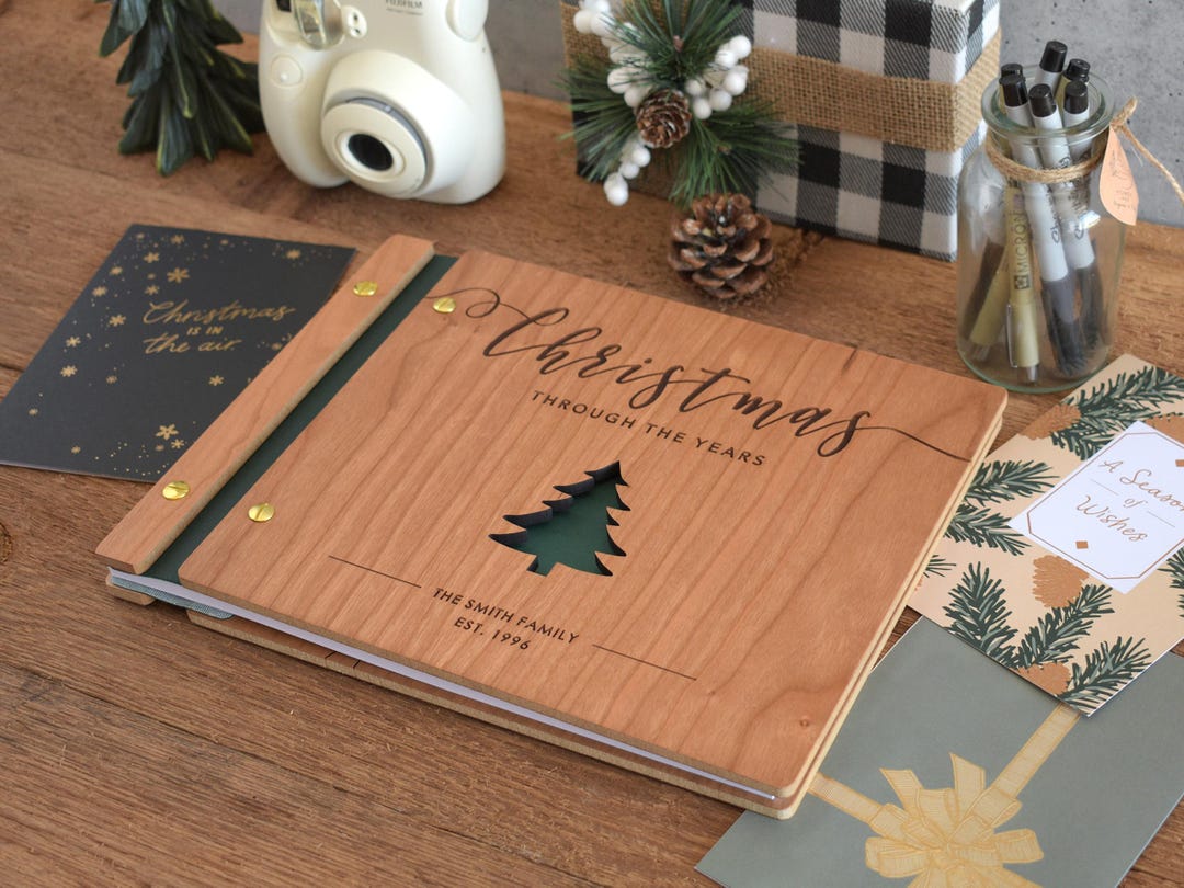 Family Christmas Memory Book, Holiday Photo Album, Custom Christmas ...