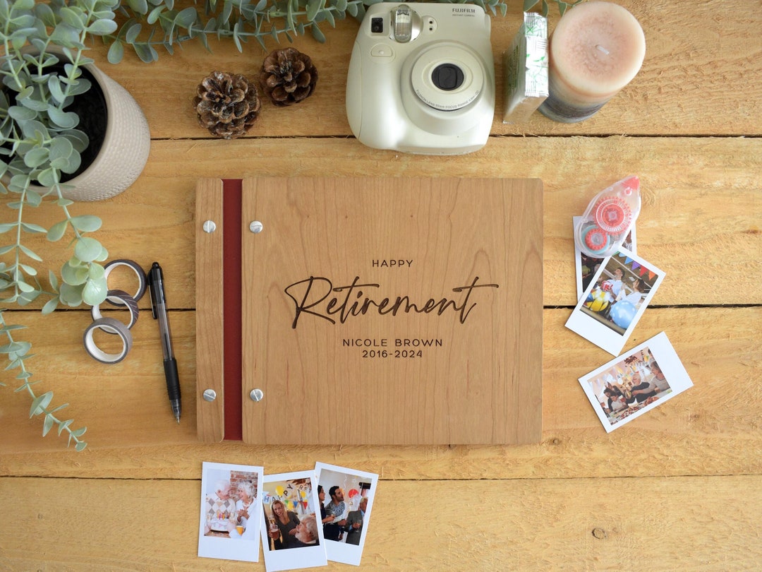 Happy Retirement Memory Book, Sign in Personalized Retirement Gift for ...