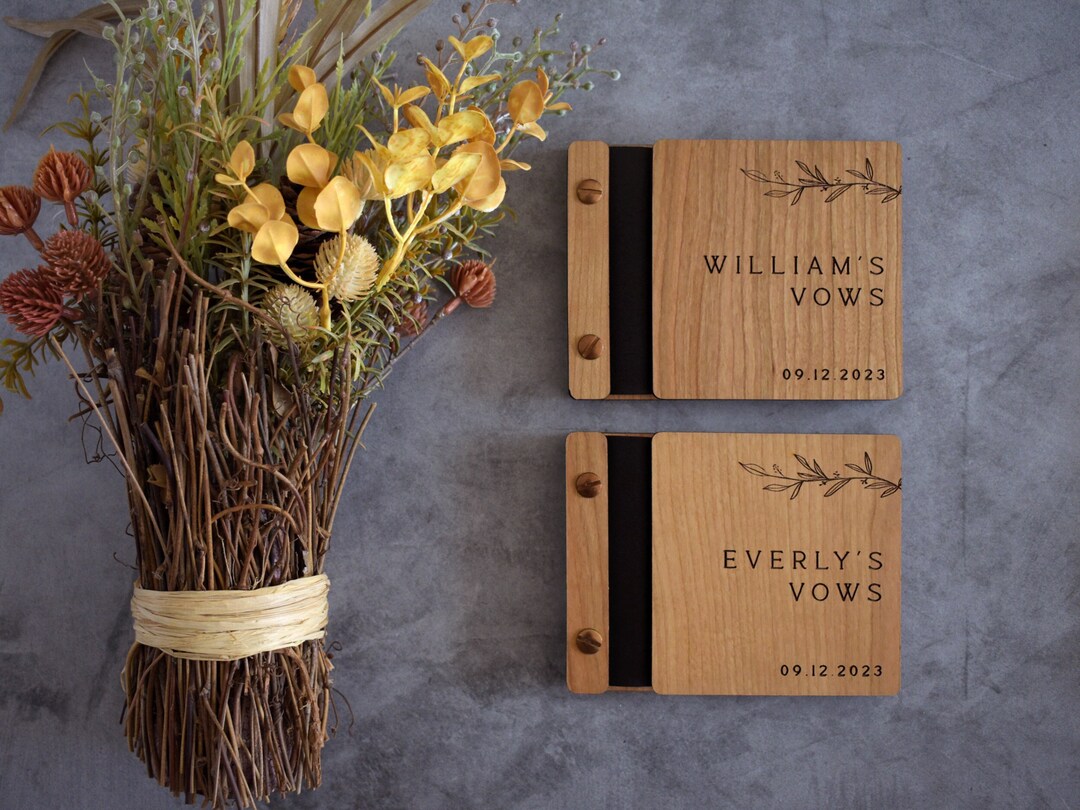 Wedding Wooden Vow Books, Wedding Gift, Booklets for Bride and Groom ...