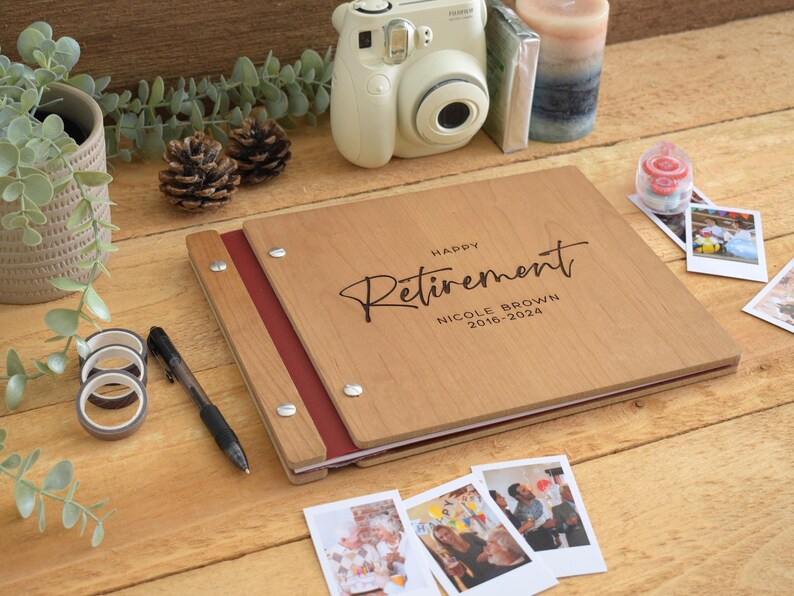 Happy Retirement Memory Book, Sign in Personalized Retirement Gift for ...