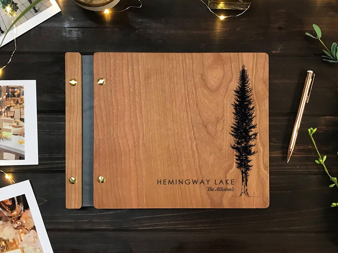 Photo Booth Album, Winter Wedding Guest Book, Pine Tree Guestbook ...