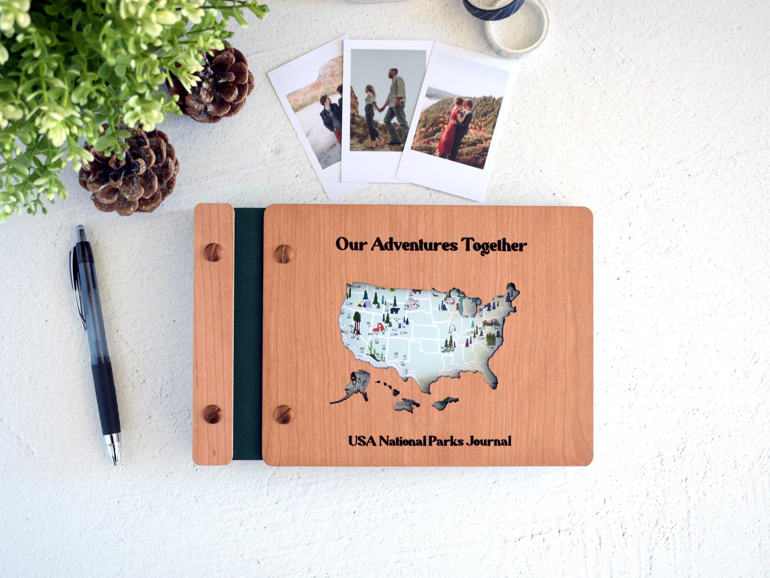 USA National Park Map Adventure Book, National Park Sign, Wooden ...