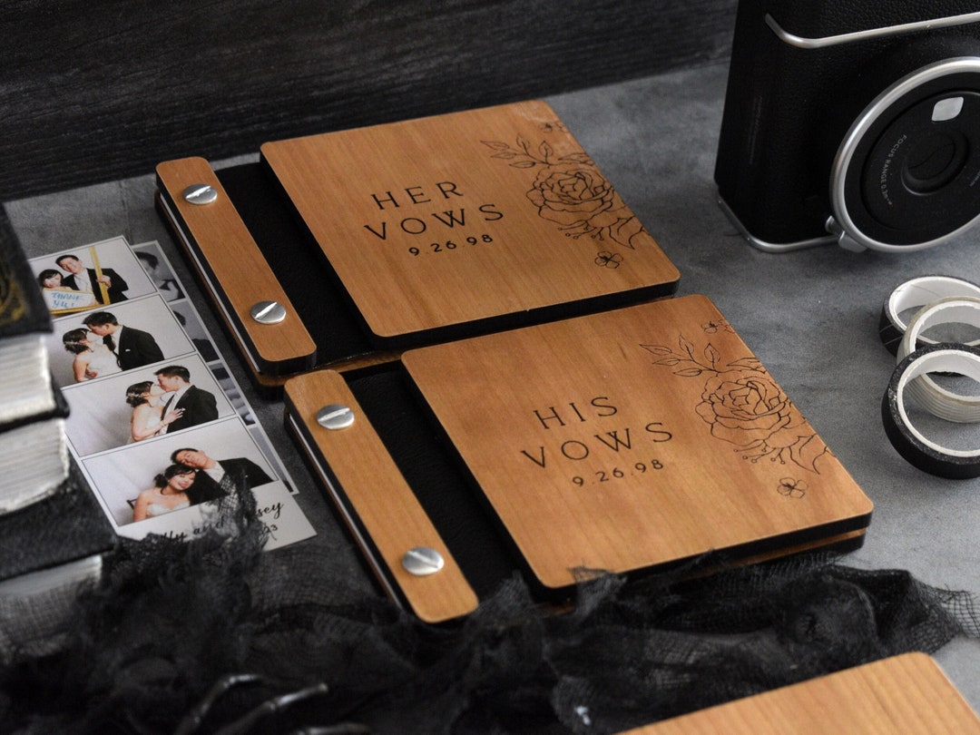 Wedding Wooden Vow Books, Wedding Gift, Booklets for Bride and Groom ...