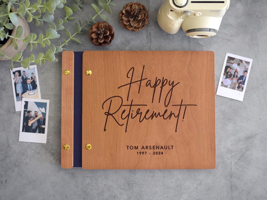 Happy Retirement Memory Book, Personalized Retirement Gift for Him or ...