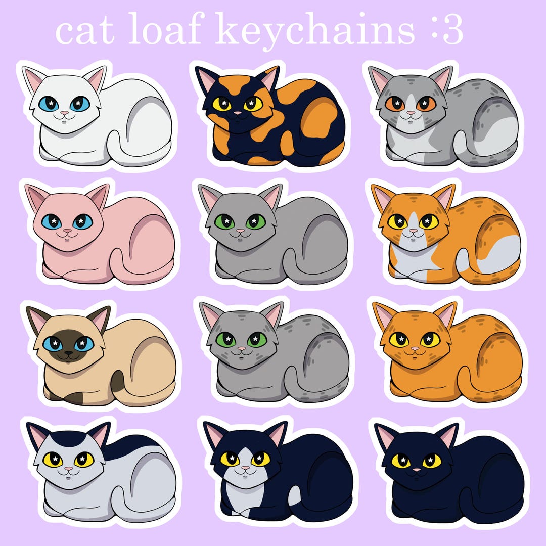 Loaf Cat Acrylic Keychain | Cute Cat Keychain Gift | Adorable Pet Lover ...