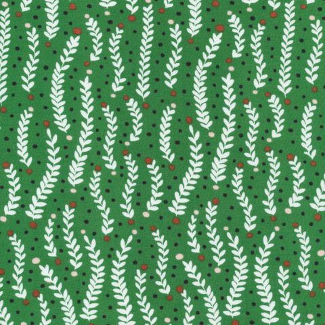 Cloud9 Organic Fabrics Tendrils Green Fantasiciful Collection 1 yarda ...