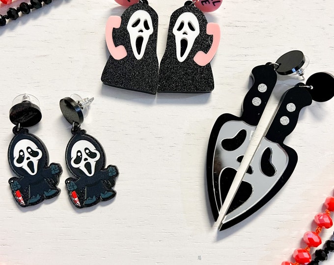 Halloween Earrings, Scream Earrings, Horror Themed Earrings, Fall ...