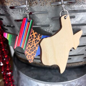 Serape Texas Earrings, Texas Cheetah, Texas Leopard Earrings, Texas ...