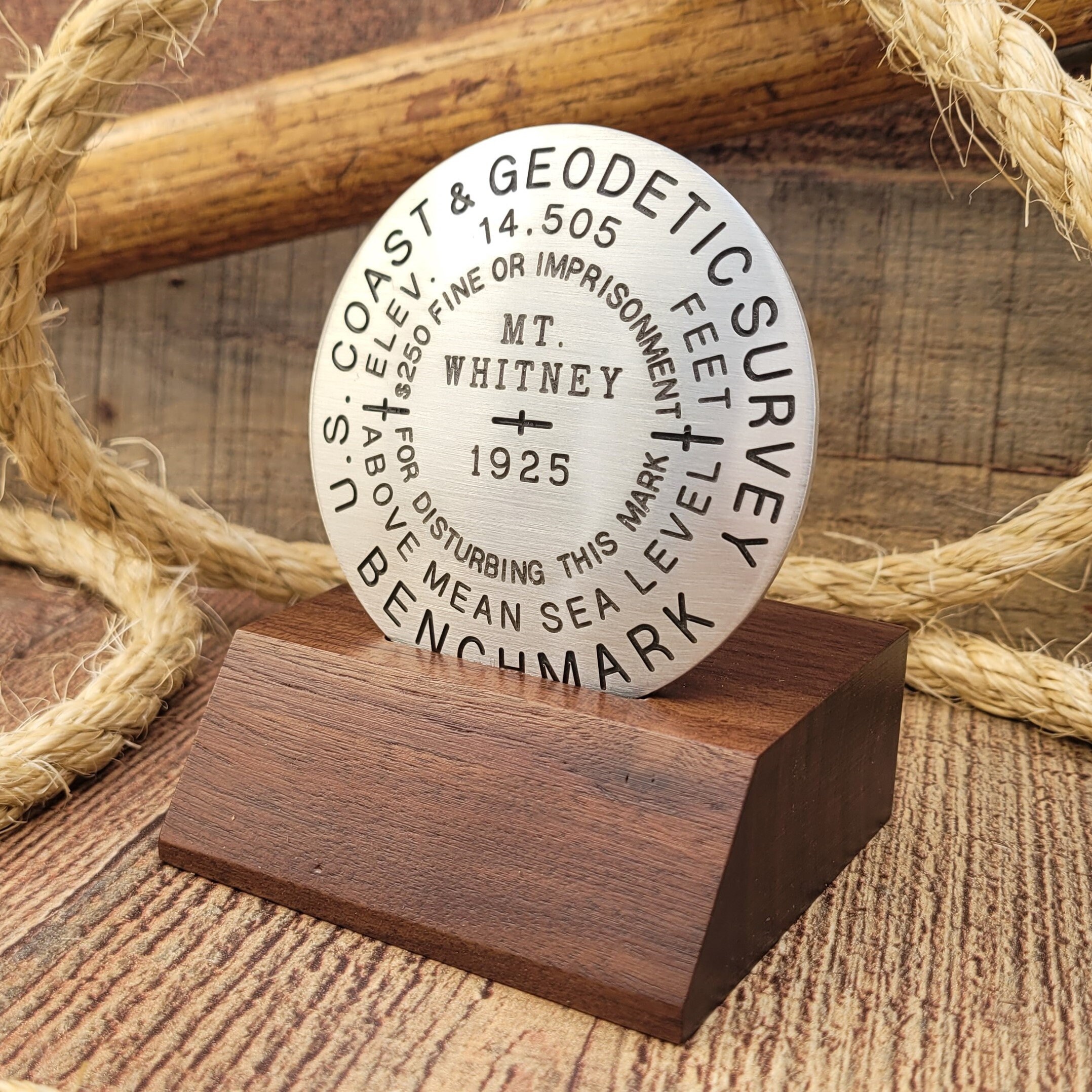 Pewter Engraved Benchmark - Etsy