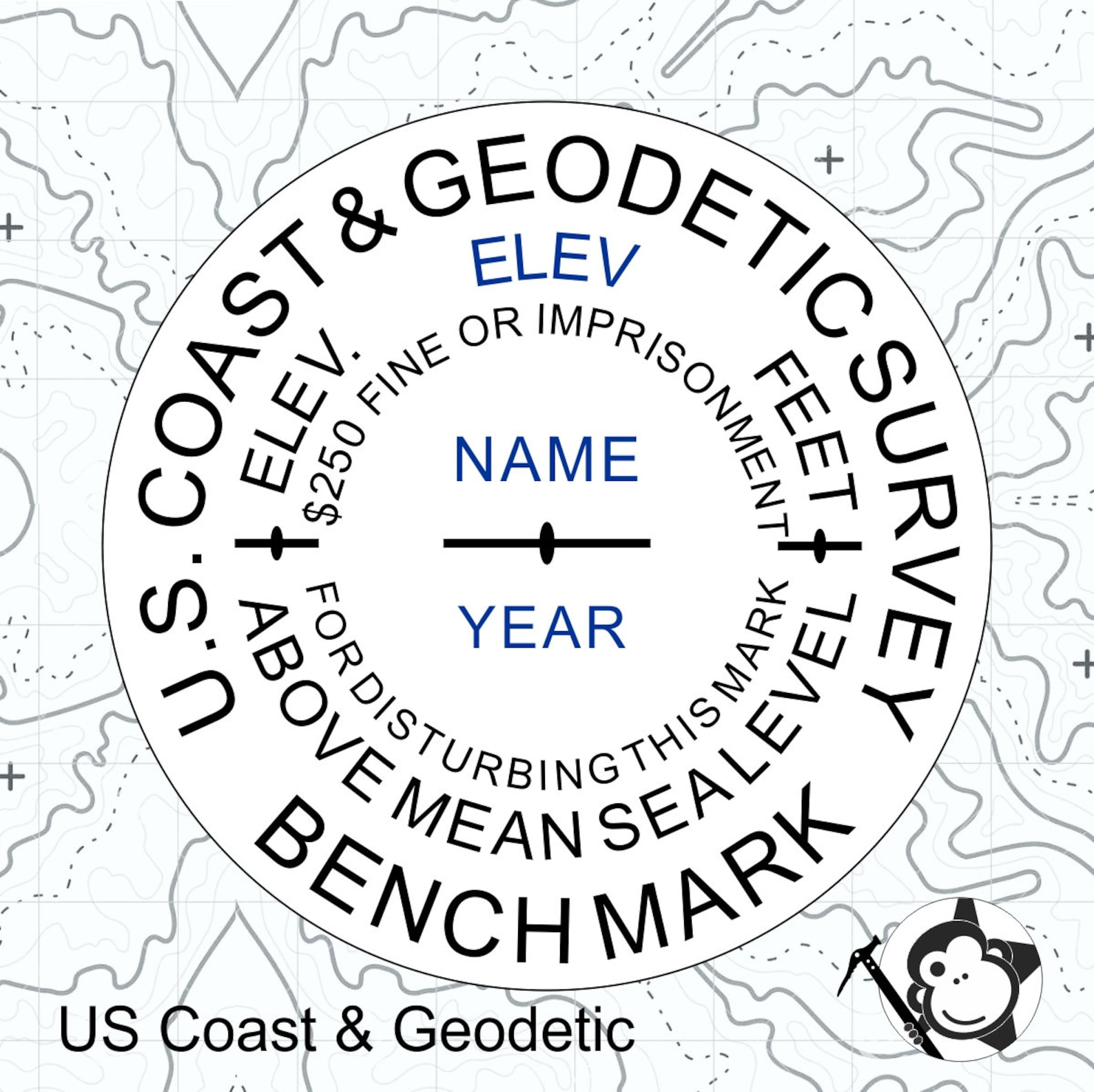 Brass Engraved Benchmark - Etsy