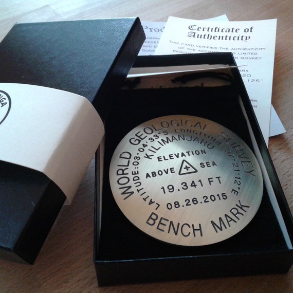 Brass Engraved Benchmark - Etsy
