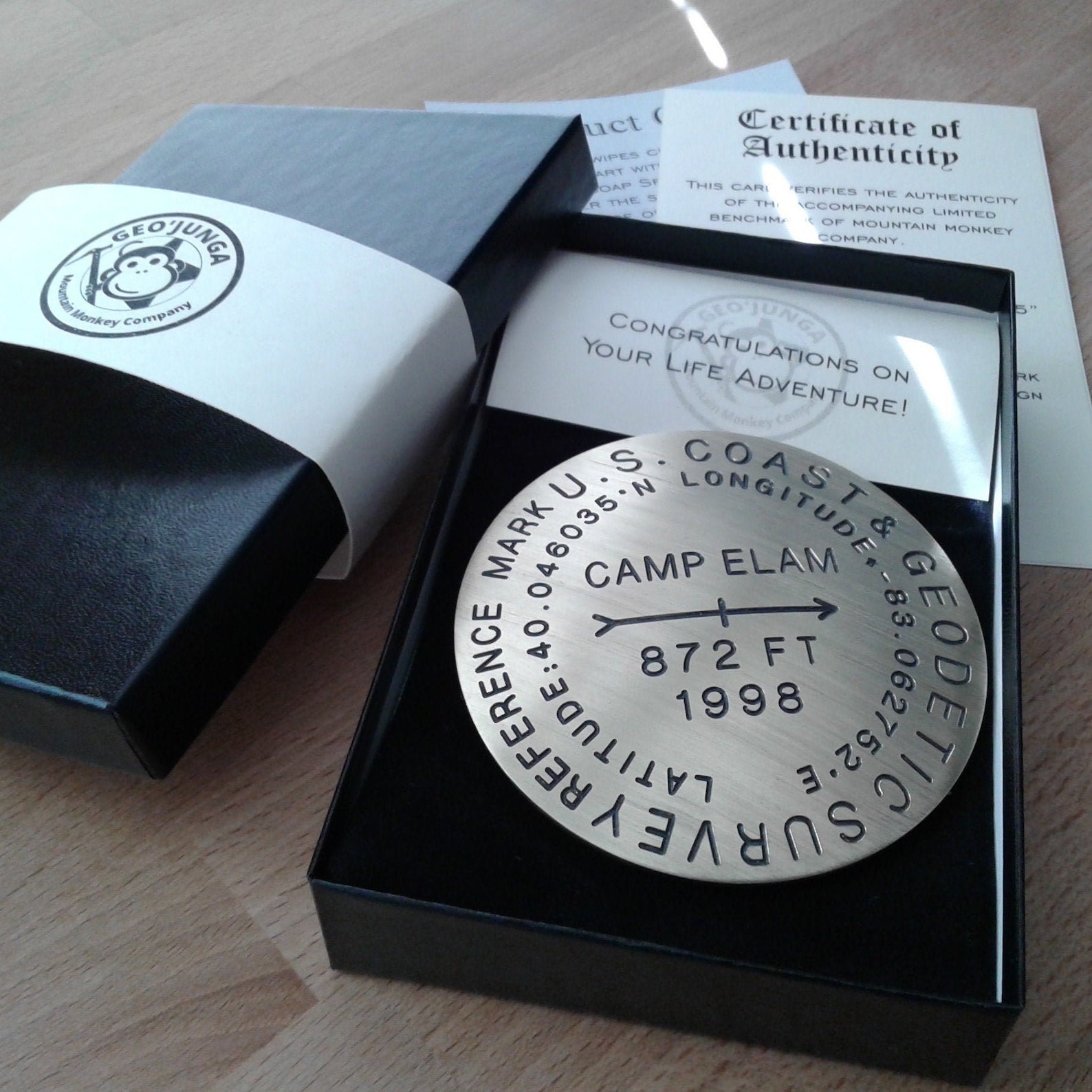 Brass Engraved Benchmark | Etsy