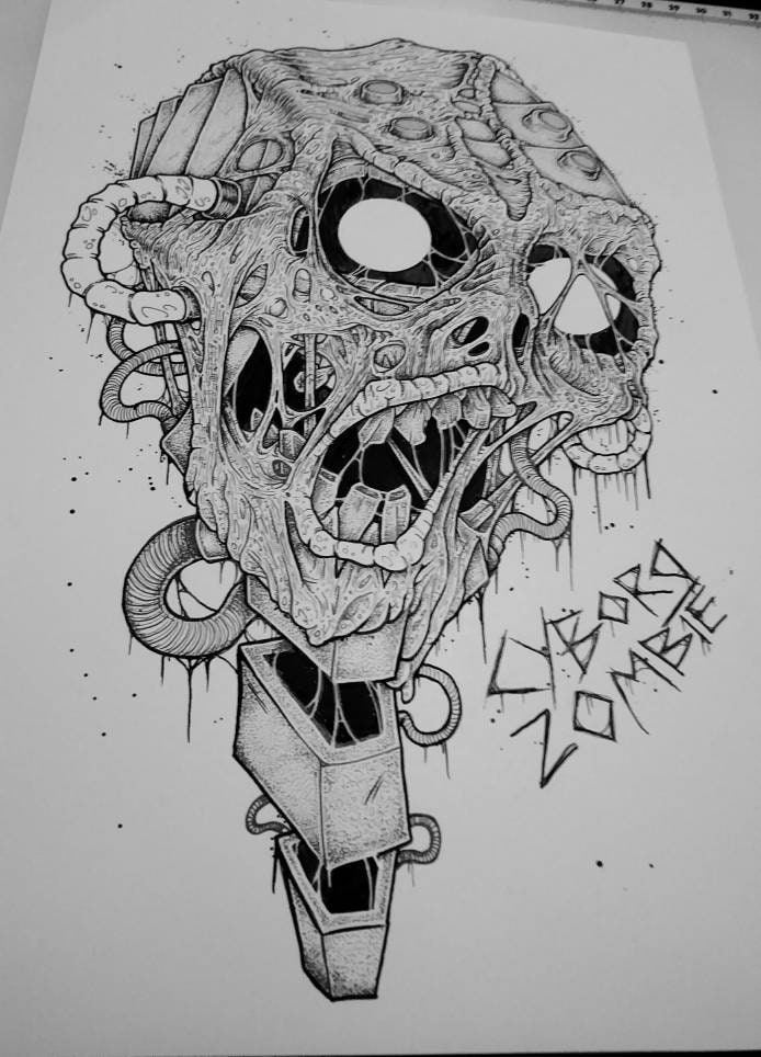 Zombie Cyborg Original Drawing for Sale - Etsy Australia