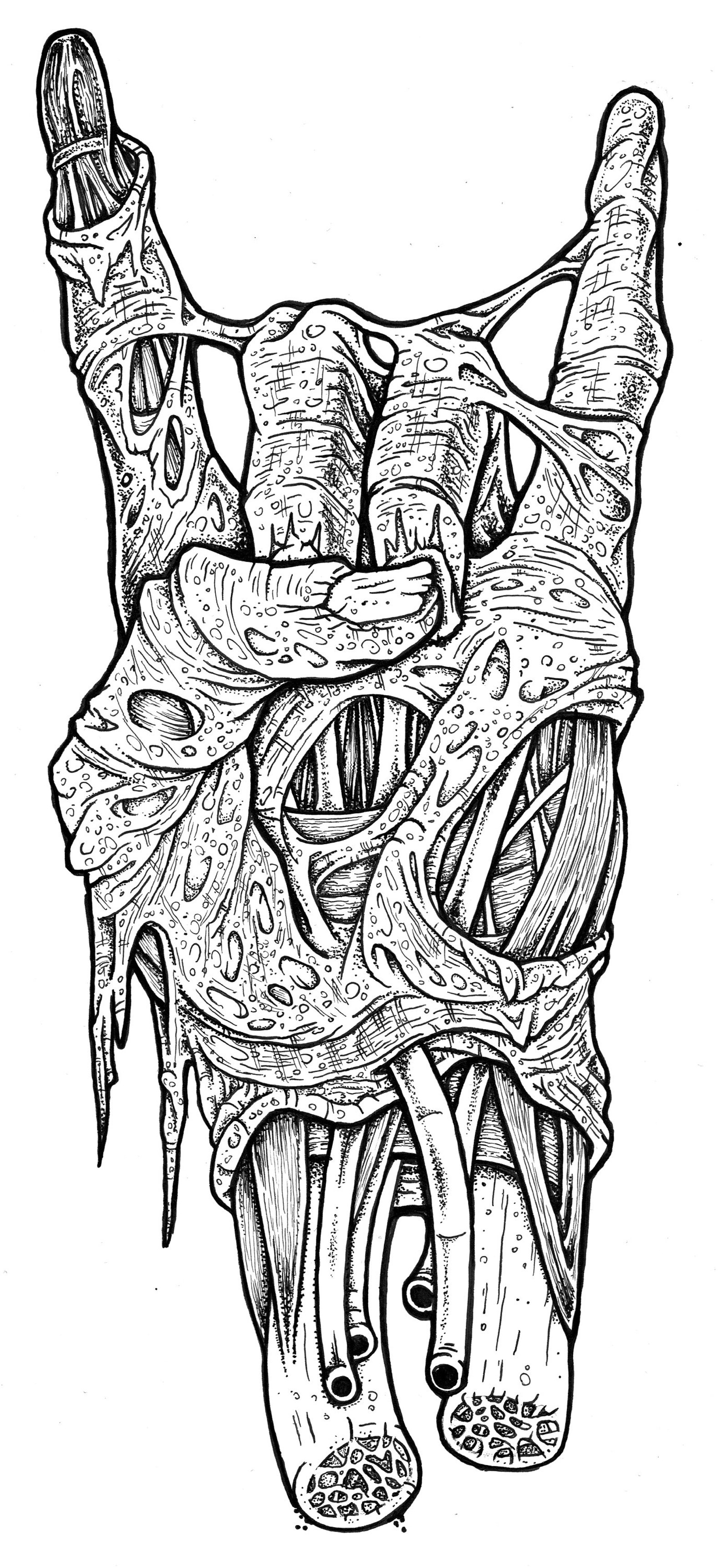 ZOMBIE HORNS Original Pen Drawing - Etsy