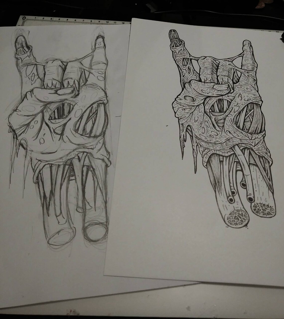 ZOMBIE HORNS Original Pen Drawing - Etsy