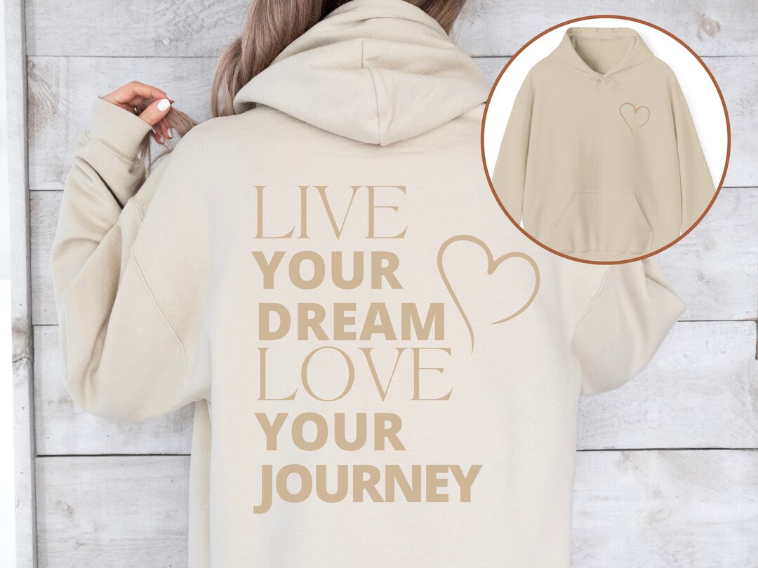 Heart Hoodie for Women With Inspiring Message, Back Design Hoodie, Self ...
