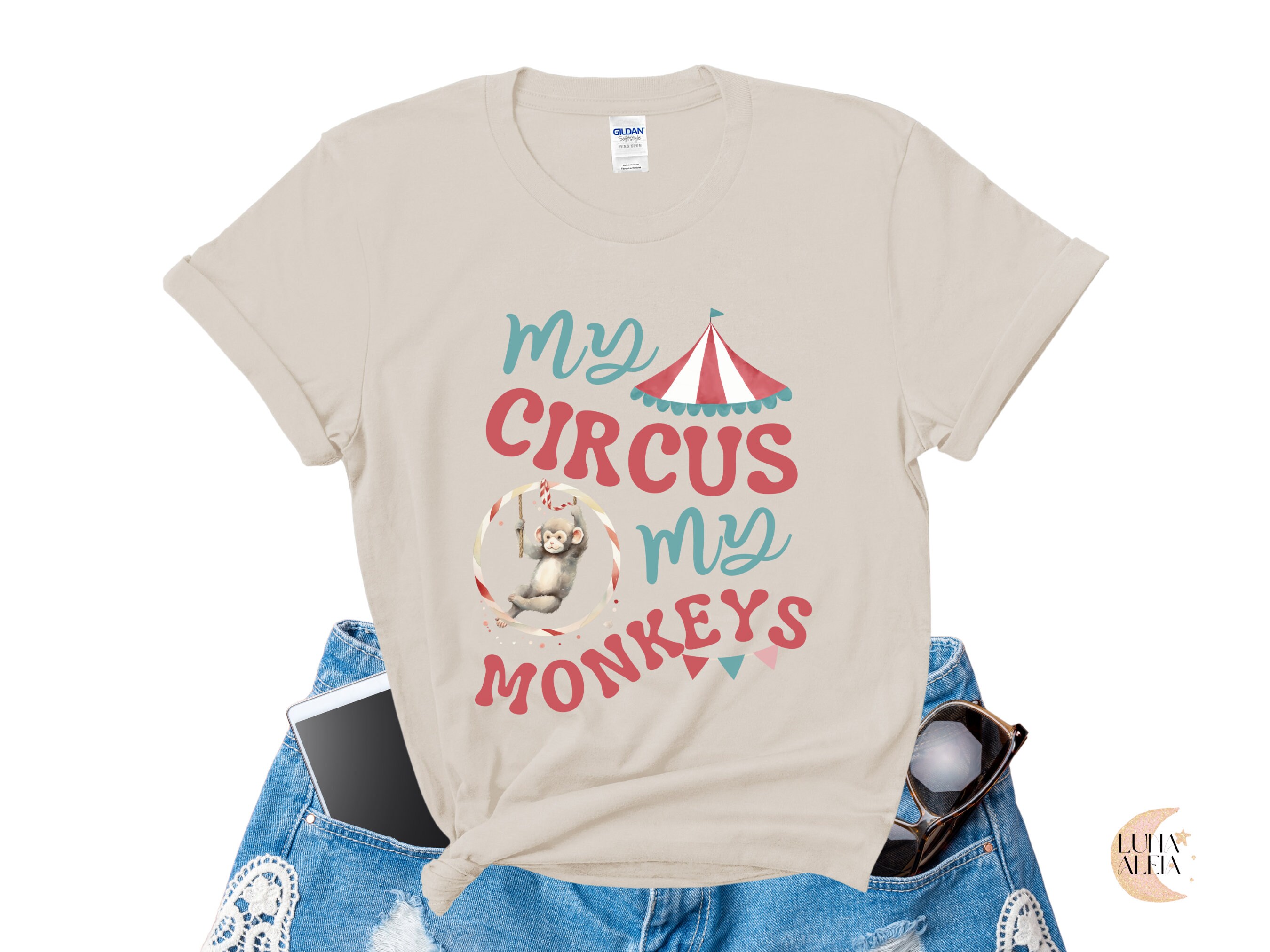 My Circus My Monkeys Mom Shirt, Funny Carnival Shirt, Monkey Print T ...