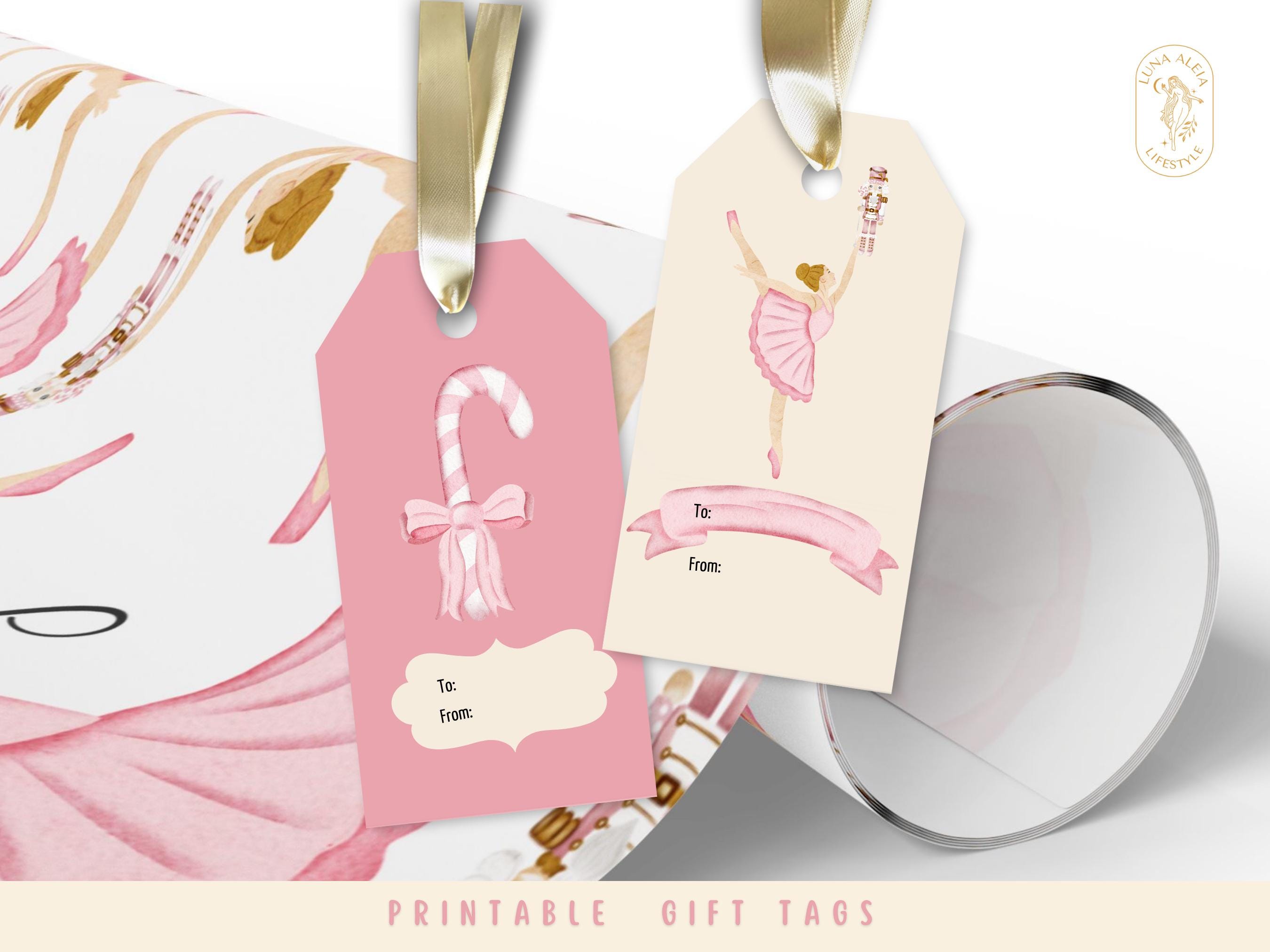 Printable Ballet Gift Tags, Nutcracker Stocking Tag Printables, Holiday ...