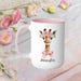 Personalized Giraffe Name Mug , Custom Name Coffee Cup, Coquette Floral ...
