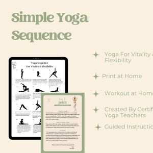 Yoga Printable Sequence, Yoga Exercises for Vitality & Flexibility ...