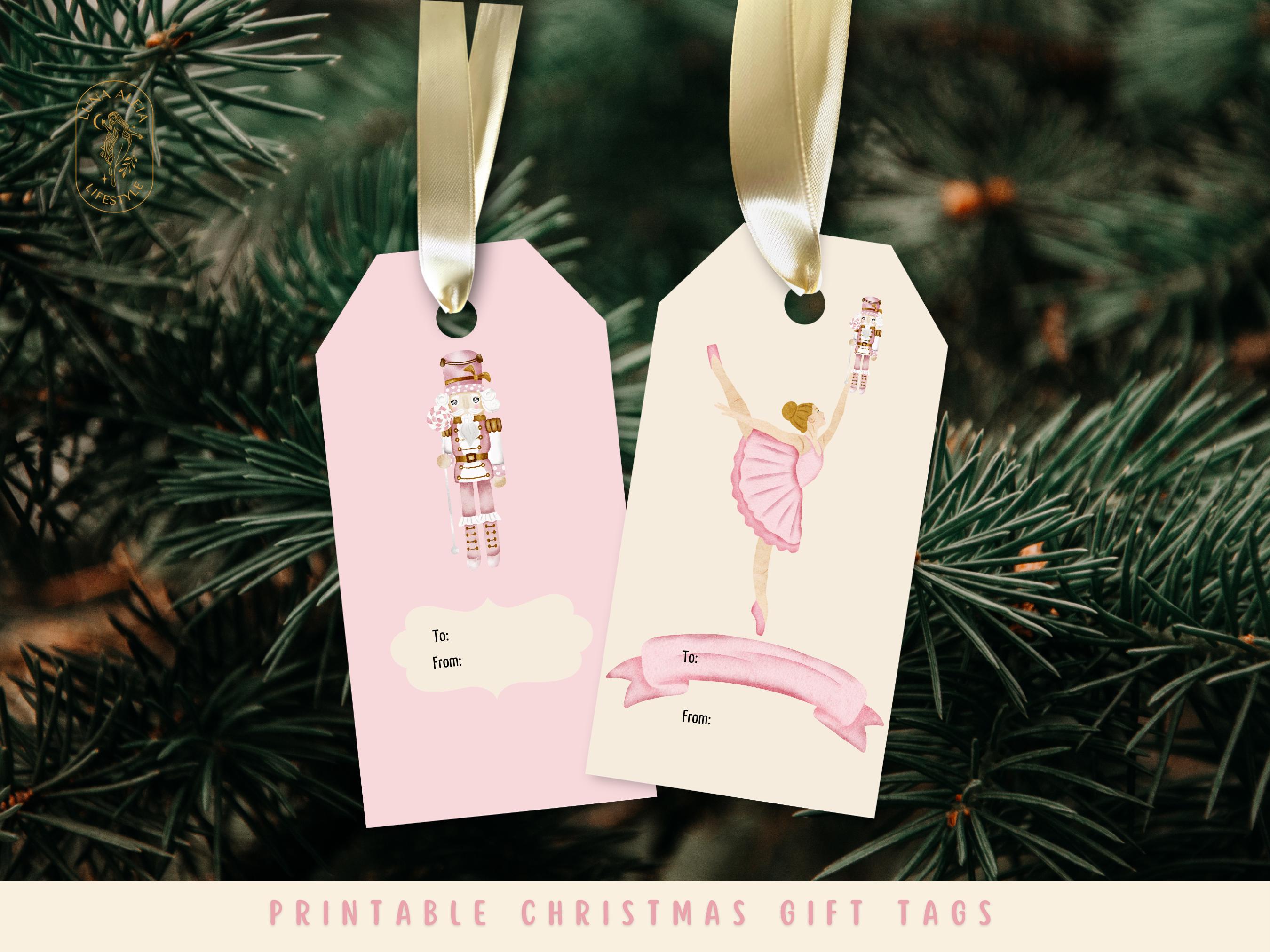 Printable Ballet Gift Tags, Nutcracker Stocking Tag Printables, Holiday ...