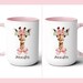 Personalized Giraffe Name Mug , Custom Name Coffee Cup, Coquette Floral ...