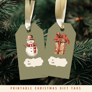 Printable Christmas Gift Tags, Snowman Holiday Printables, Winter ...