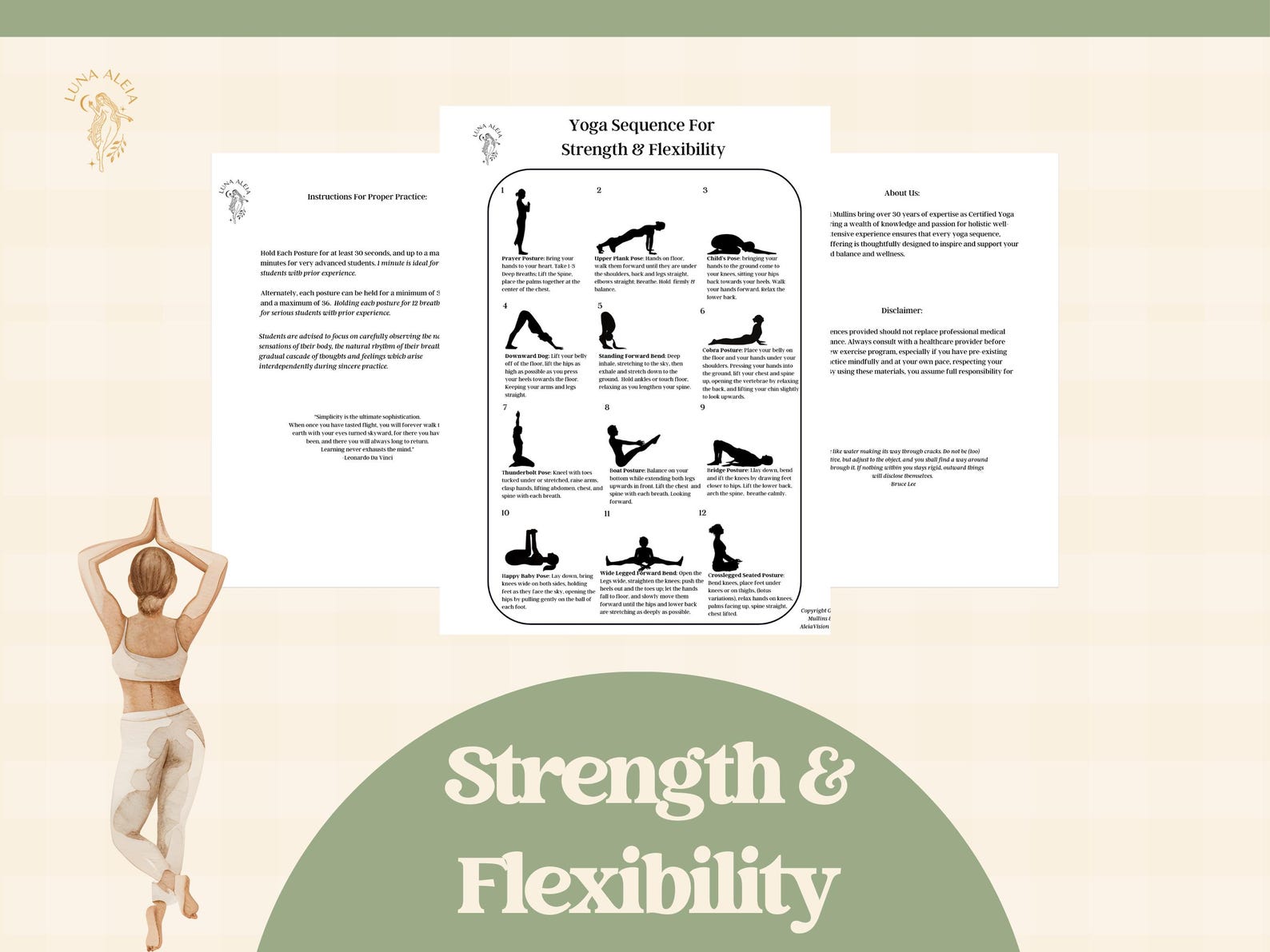 Beginner Yoga Sequence for Strength & Flexibility, Yoga Printable Guide ...