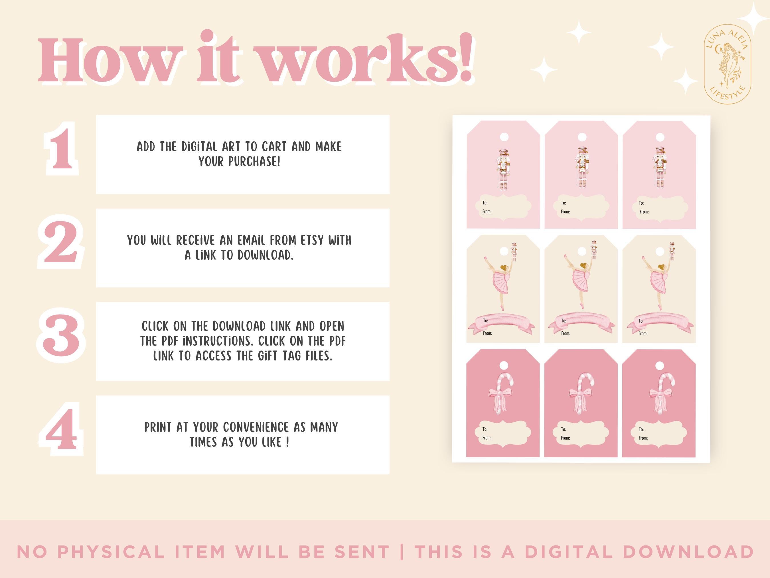 Printable Ballet Gift Tags, Nutcracker Stocking Tag Printables, Holiday ...