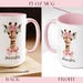 Personalized Giraffe Name Mug , Custom Name Coffee Cup, Coquette Floral ...