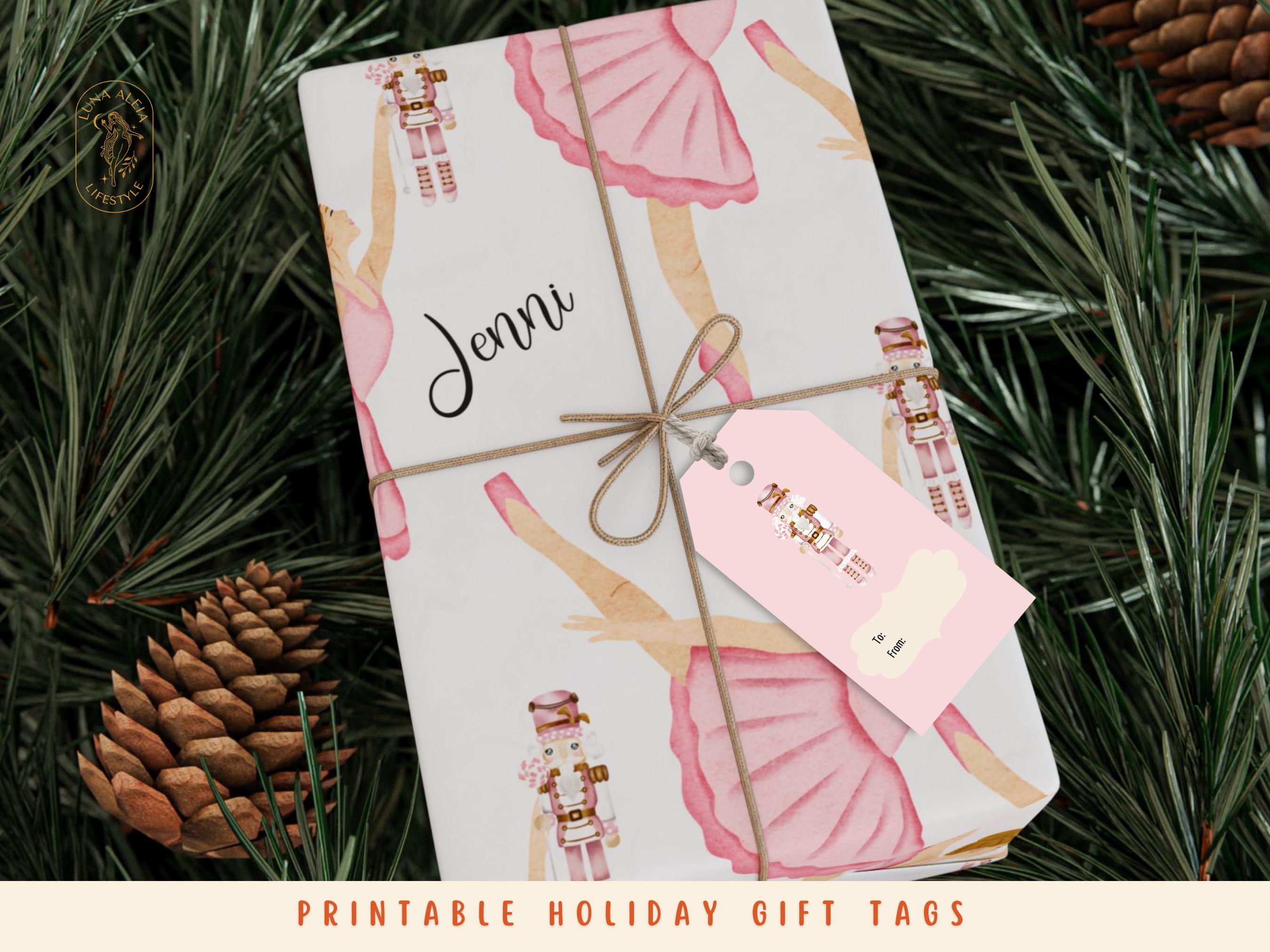 Printable Ballet Gift Tags, Nutcracker Stocking Tag Printables, Holiday ...