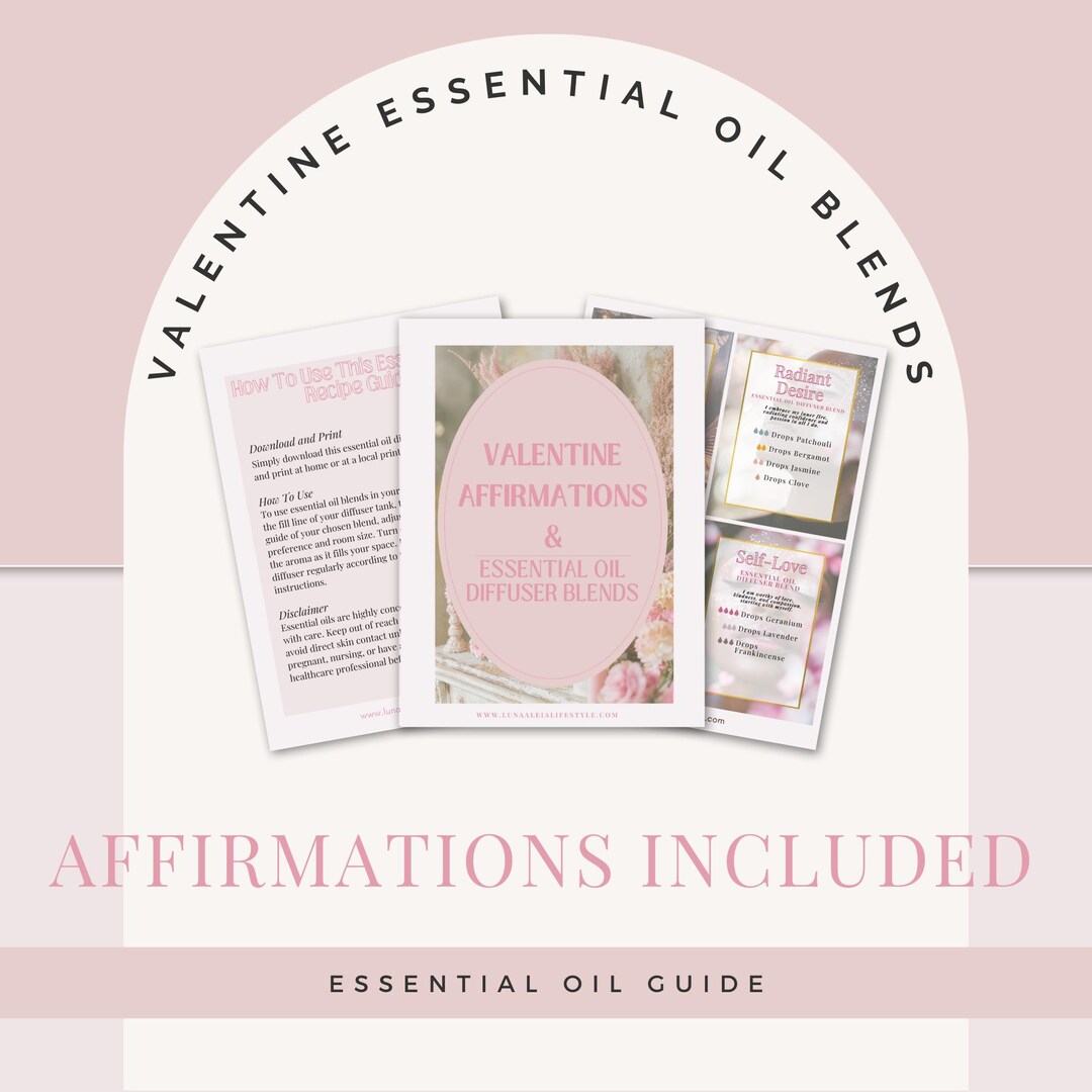 Valentine's Day Affirmations Printable, Essential Oil Blends PDF ...